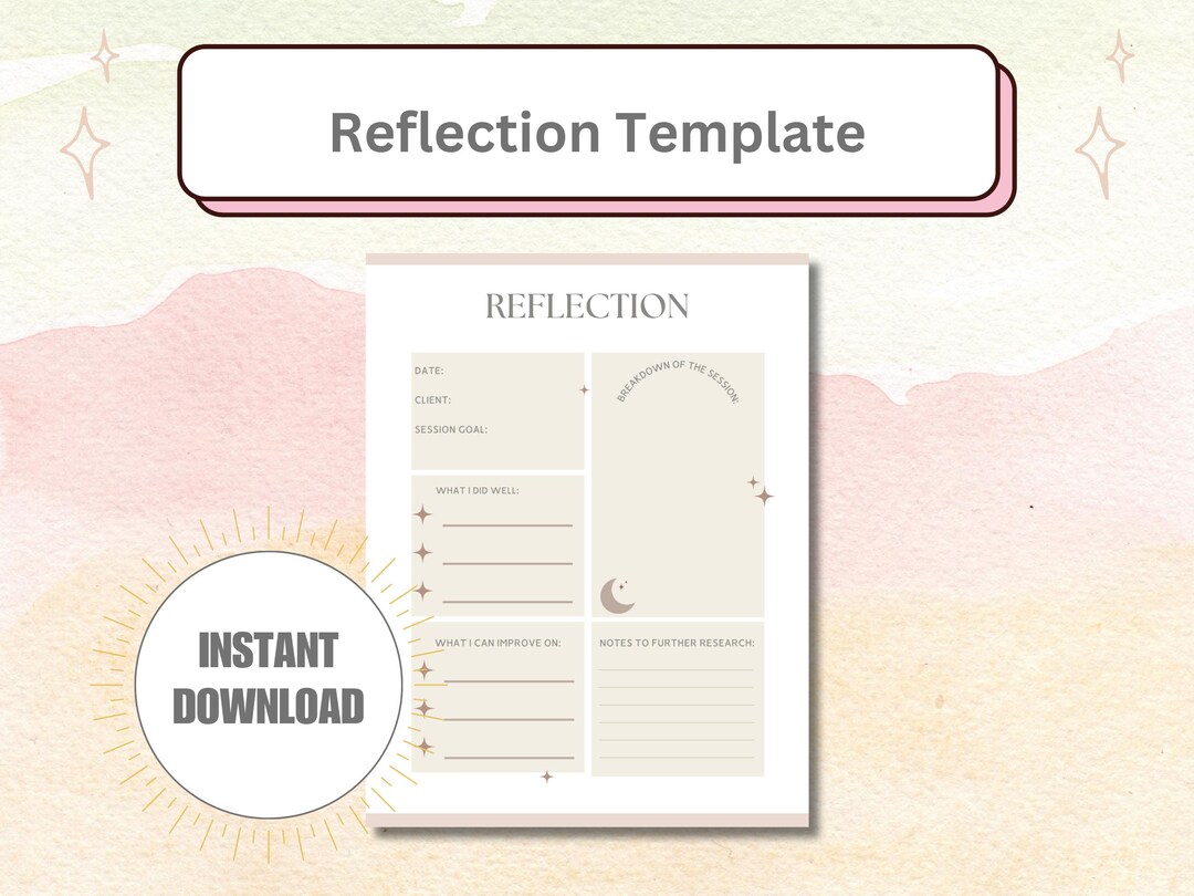 Reflection Template - Etsy UK