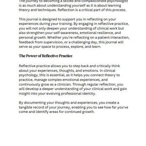 Trainee Clinical Psychologist Reflective Journal - Etsy