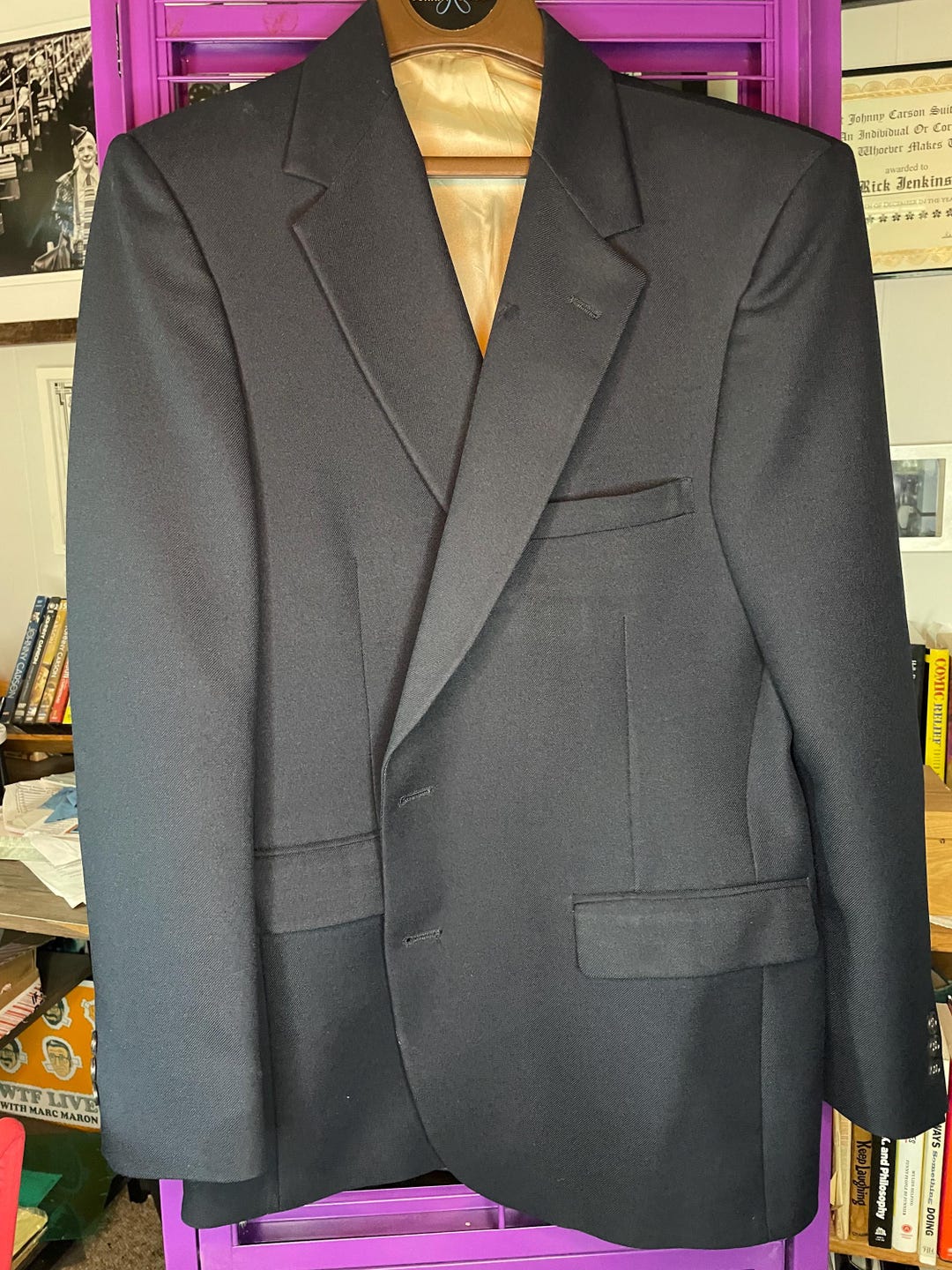 3 Piece Johnny Carson Apparel Dark Blue Suit - Etsy