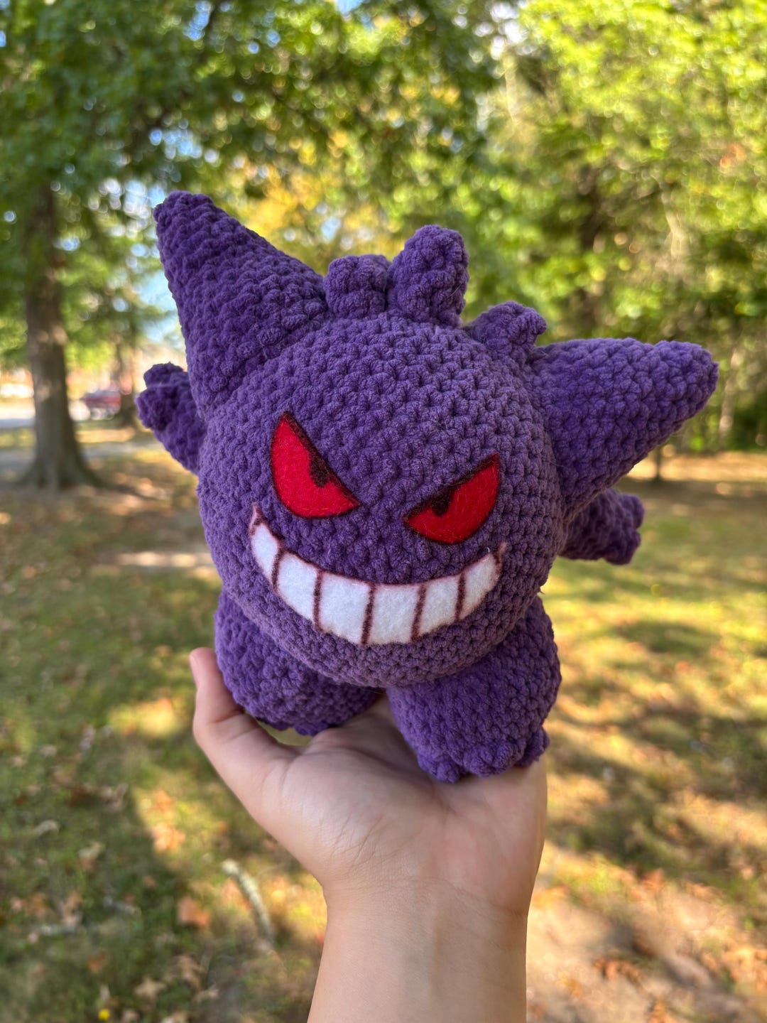 Gengar Handmade Crochet Plush | Stuffed Animal Amigurumi Toy, Gift for ...