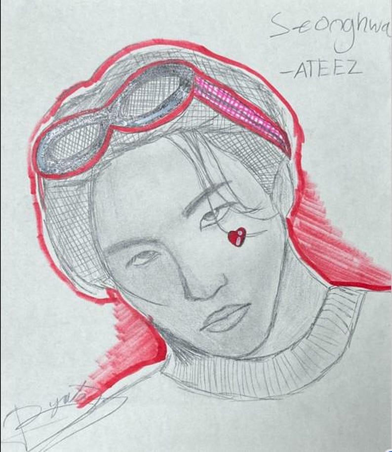 Seonghwa ATEEZ Posters Digital Download Printable Fan Art With High ...