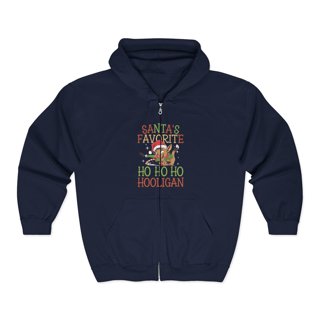 Santa's Favorite Hooligan Hoodie - Funny Christmas Sweatshirt - Etsy