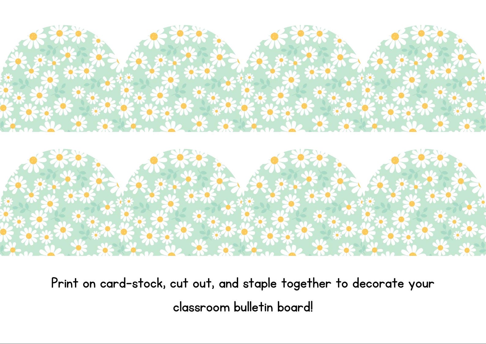 Daisy Green Bulletin Board Border - Etsy