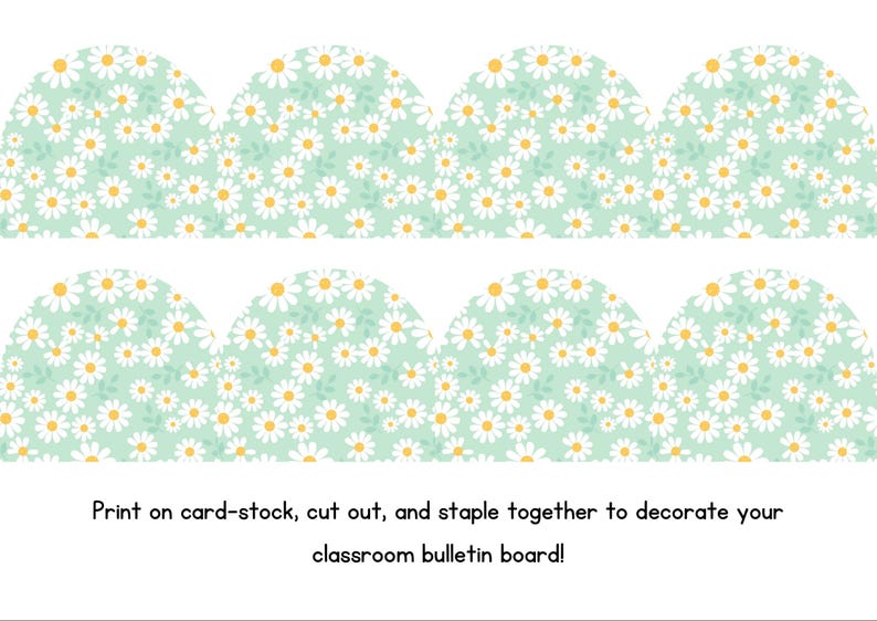 Daisy Green Bulletin Board Border - Etsy