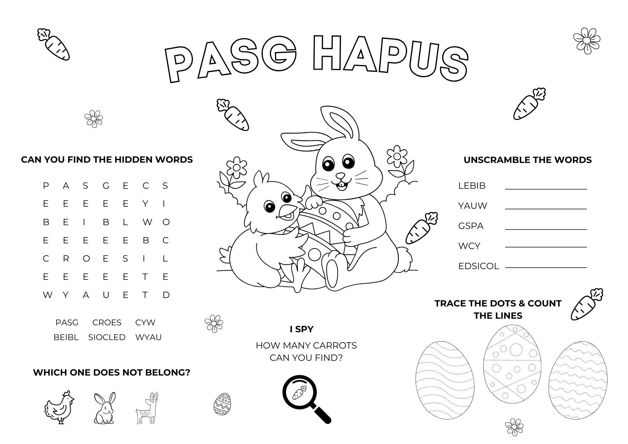 Pasg Hapus Activity Sheet - Etsy