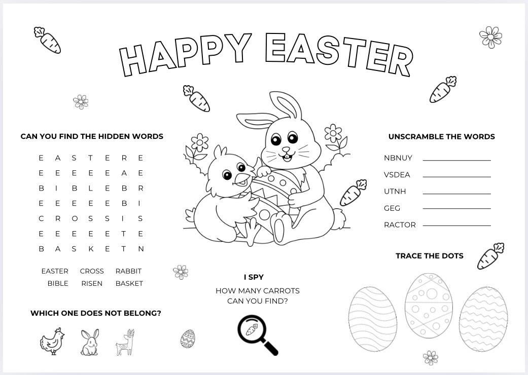 Easter Activity Sheet - Etsy