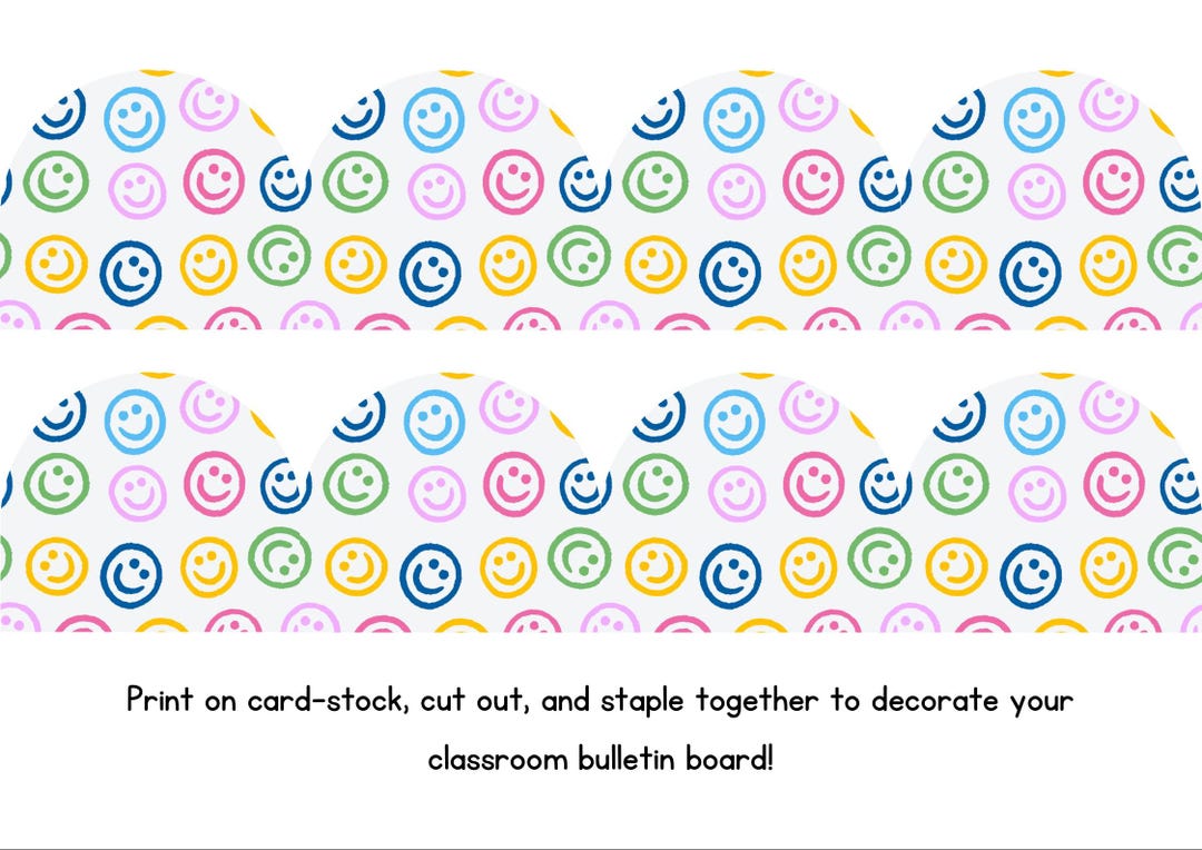 Smiley Face Bulletin Border - Etsy