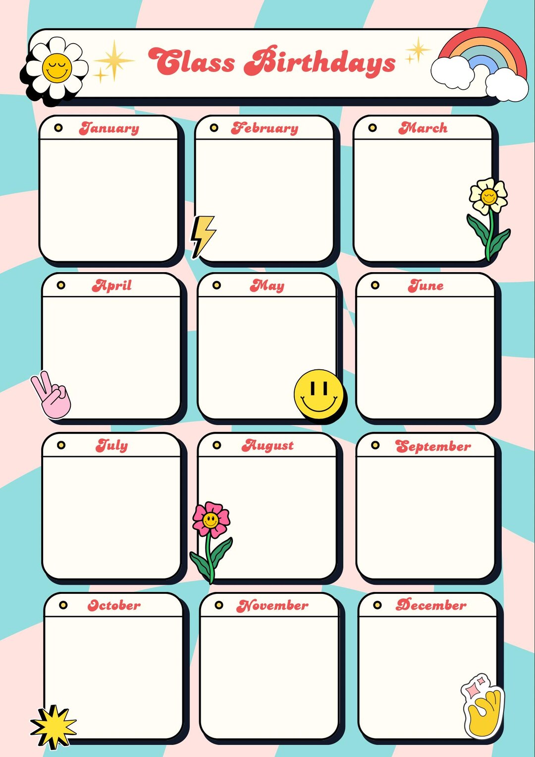 Classroom Birthdays Poster - Etsy