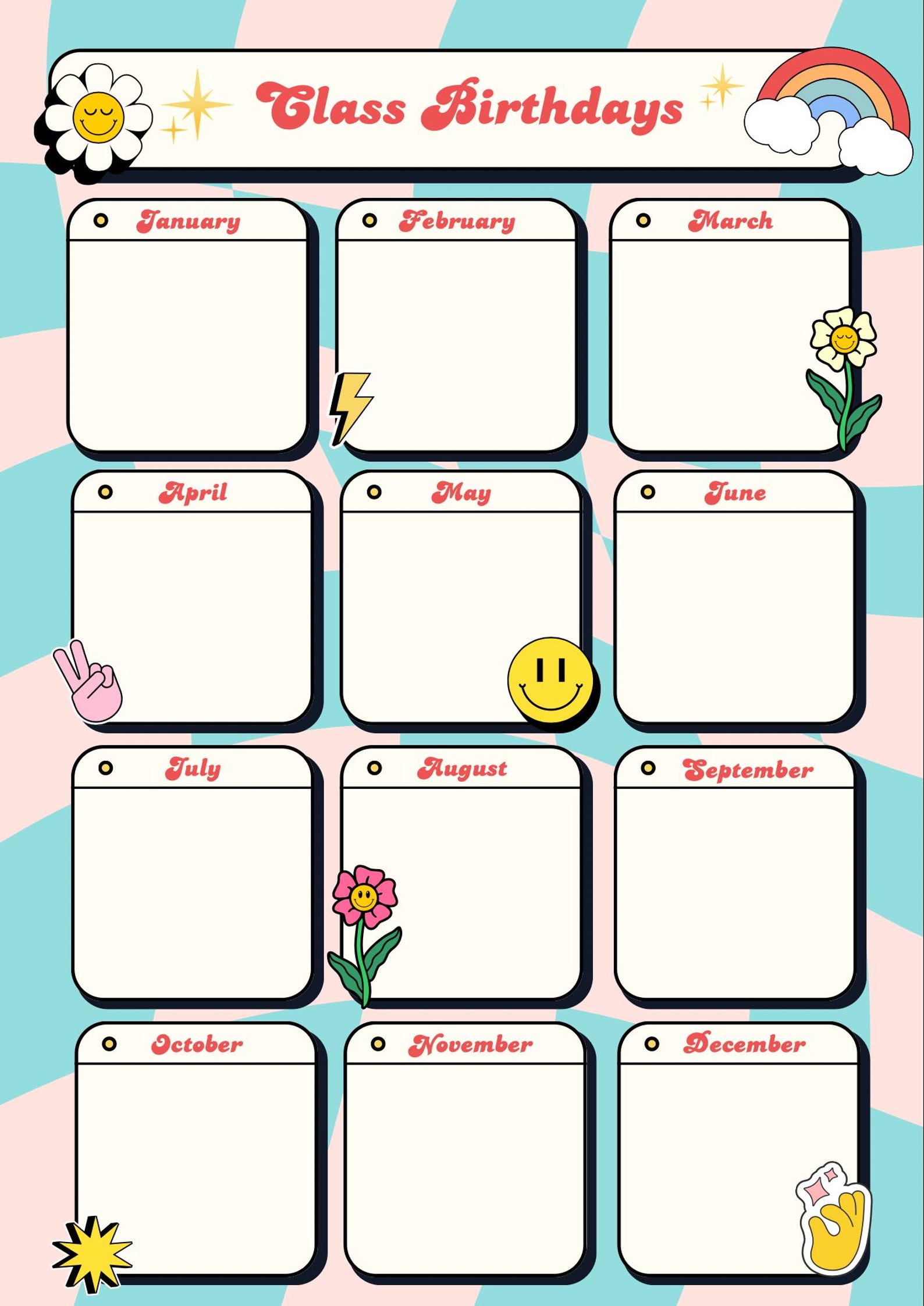 Classroom Birthdays Poster - Etsy