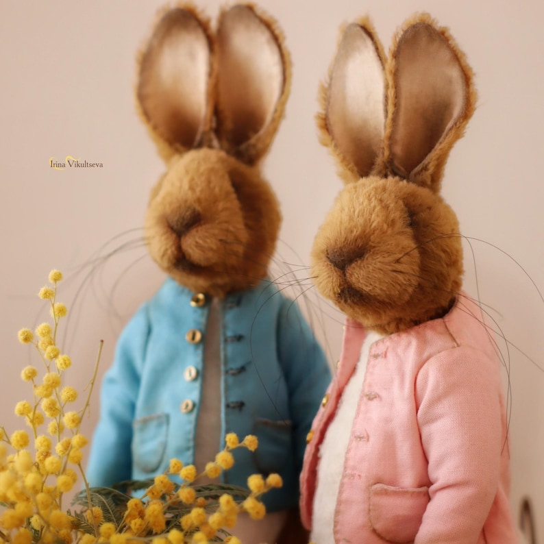 Peter Rabbit — Handmade Collectible Bunny in a Pink Jacket — Vintage ...