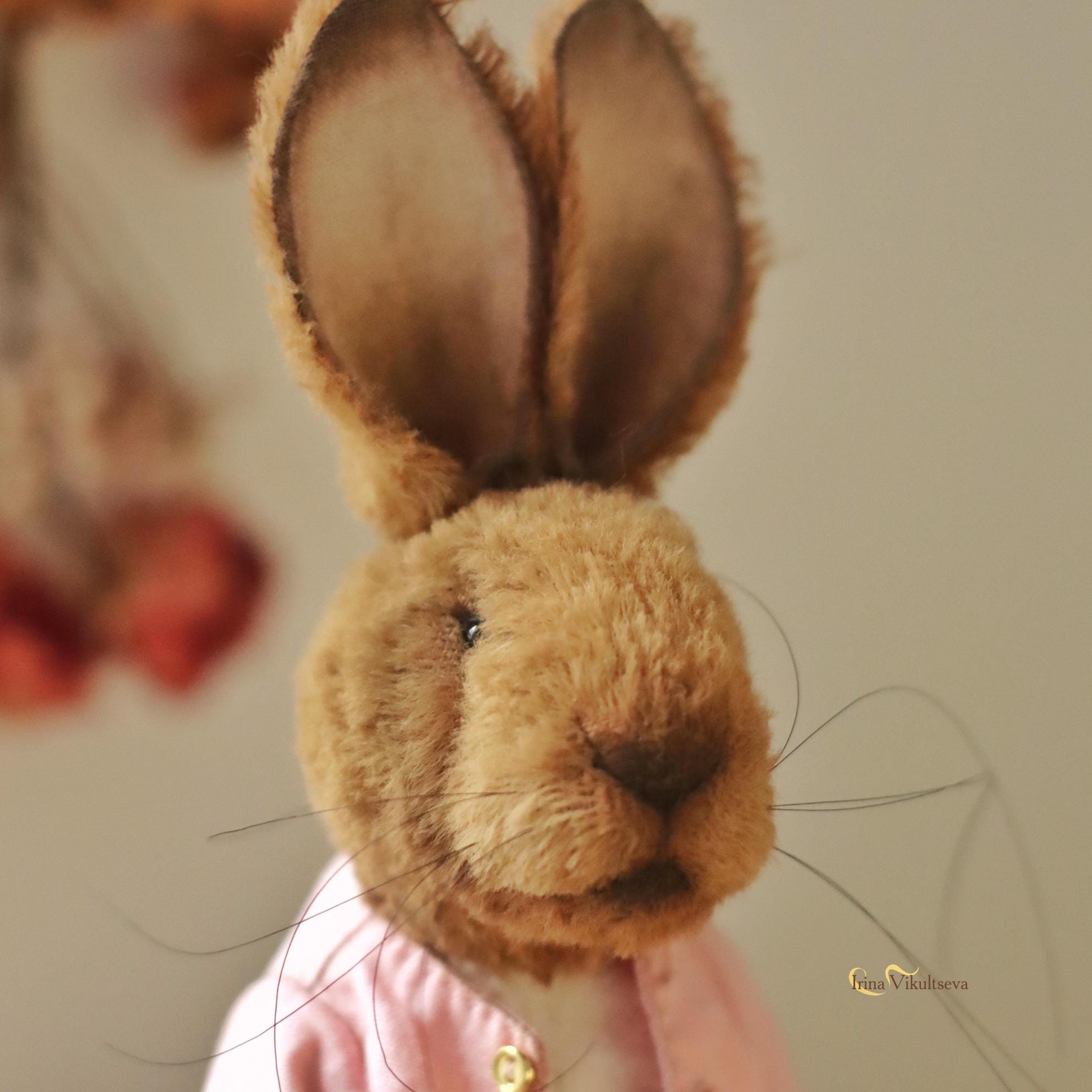 Peter Rabbit — Handmade Collectible Bunny in a Pink Jacket — Vintage ...