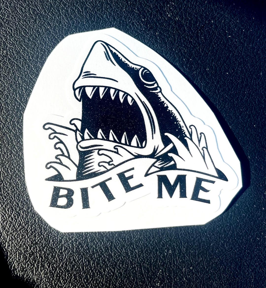 Bite Me Shark Sticker - Etsy