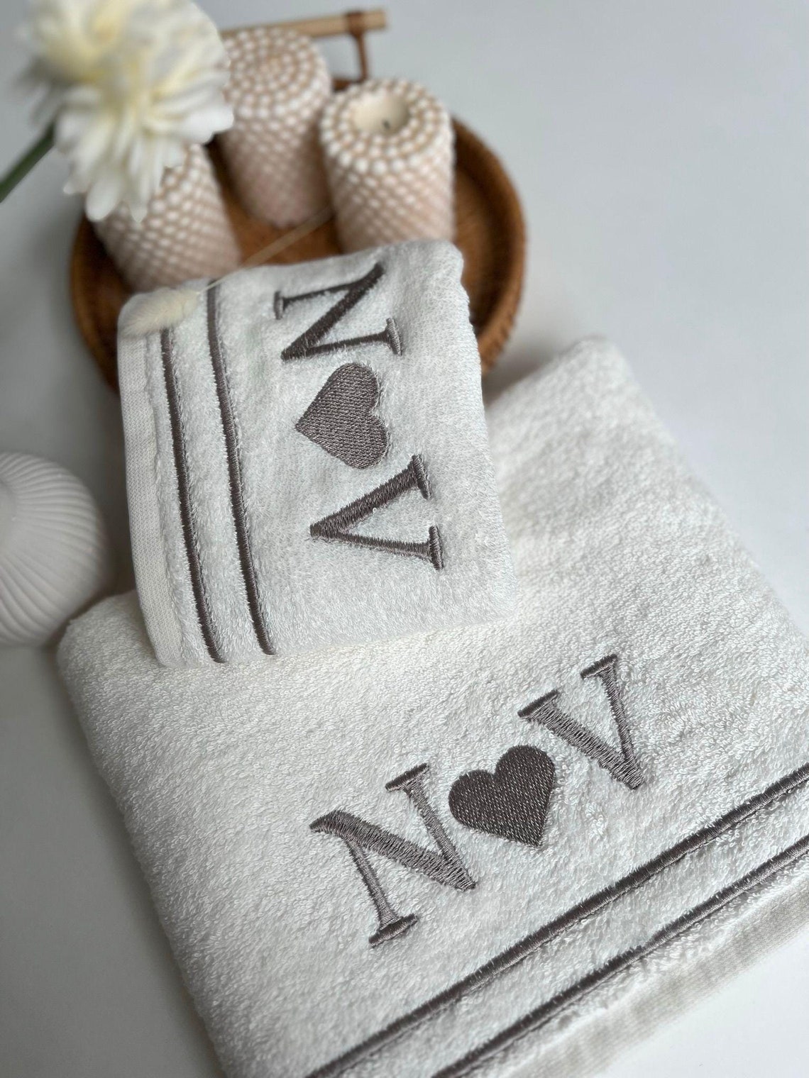 Luxury Embroidered Towels Set, Personalized Bath Towels , Custom ...