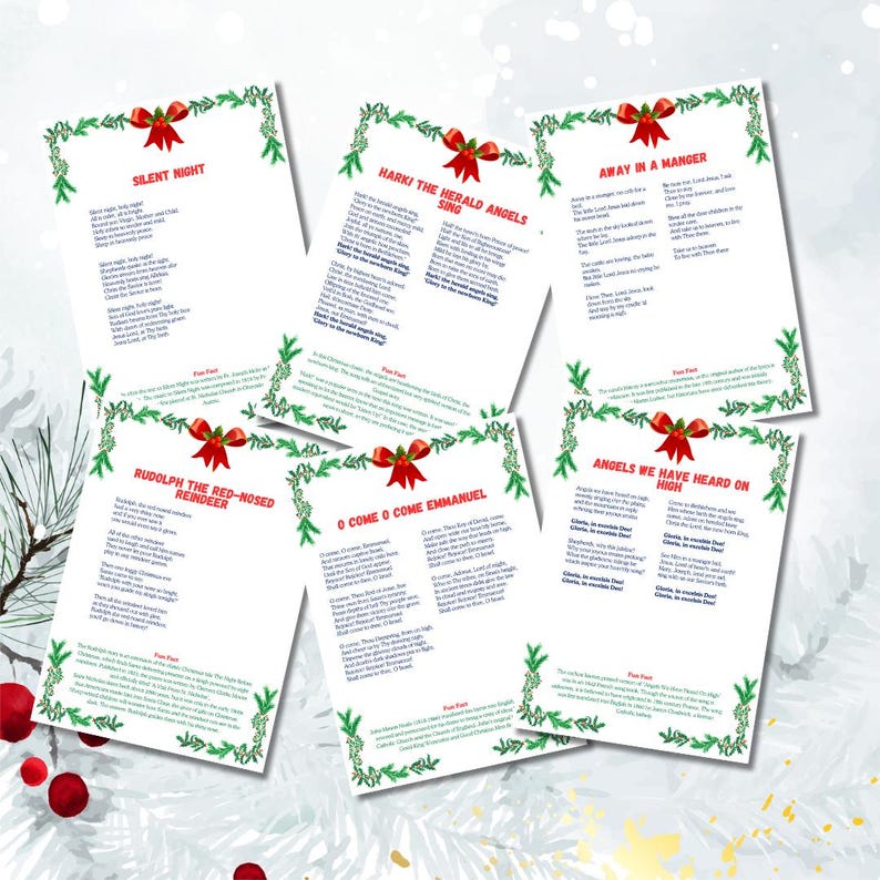 Christmas Carols Set Printable - Etsy