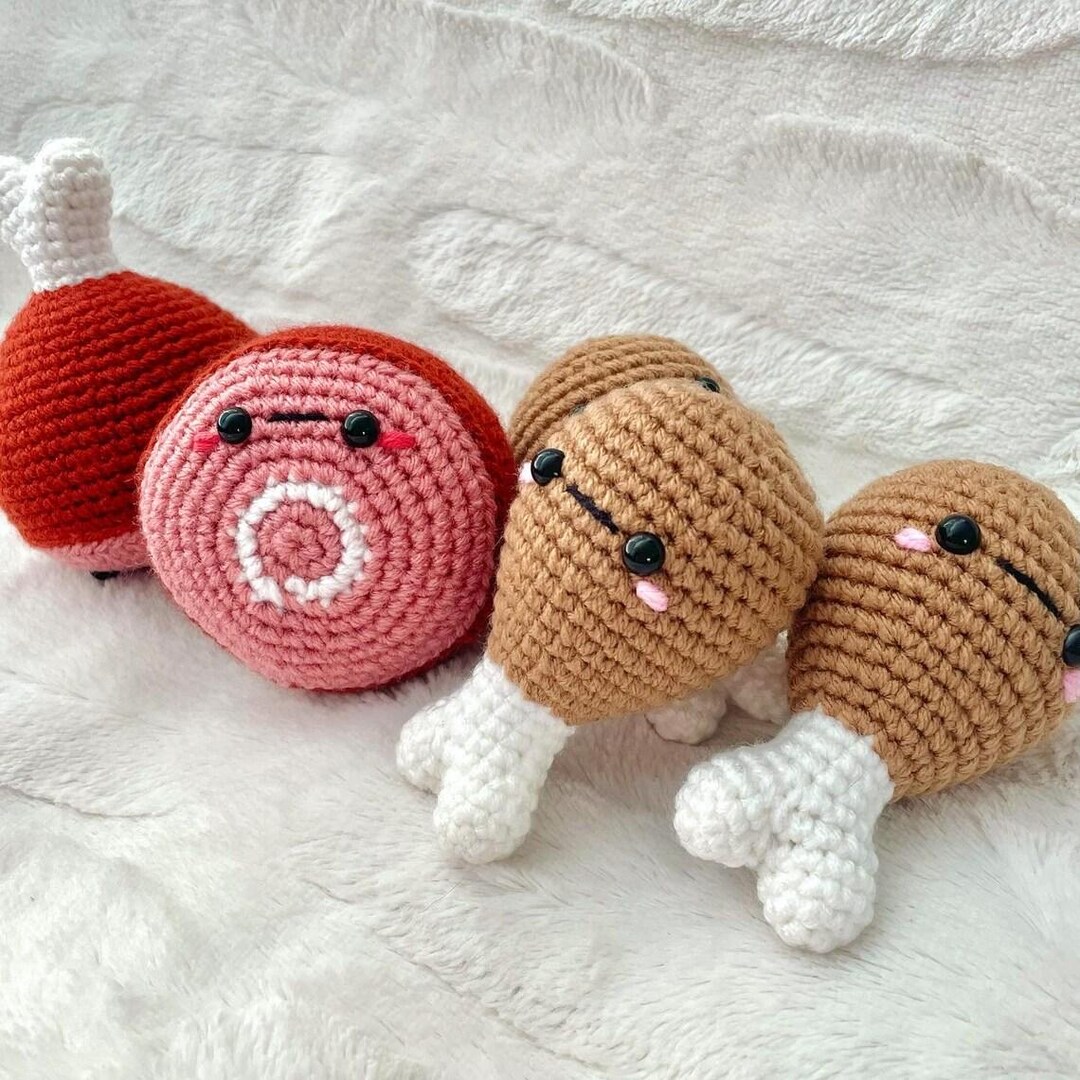 Meat Pals Amigurumi Crochet Set 5 Pieces Finished Handmade Newborn ...