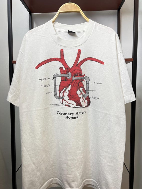 Vintage 80s Coronary Artery Bypass T Shirt Size XL 19… - Gem