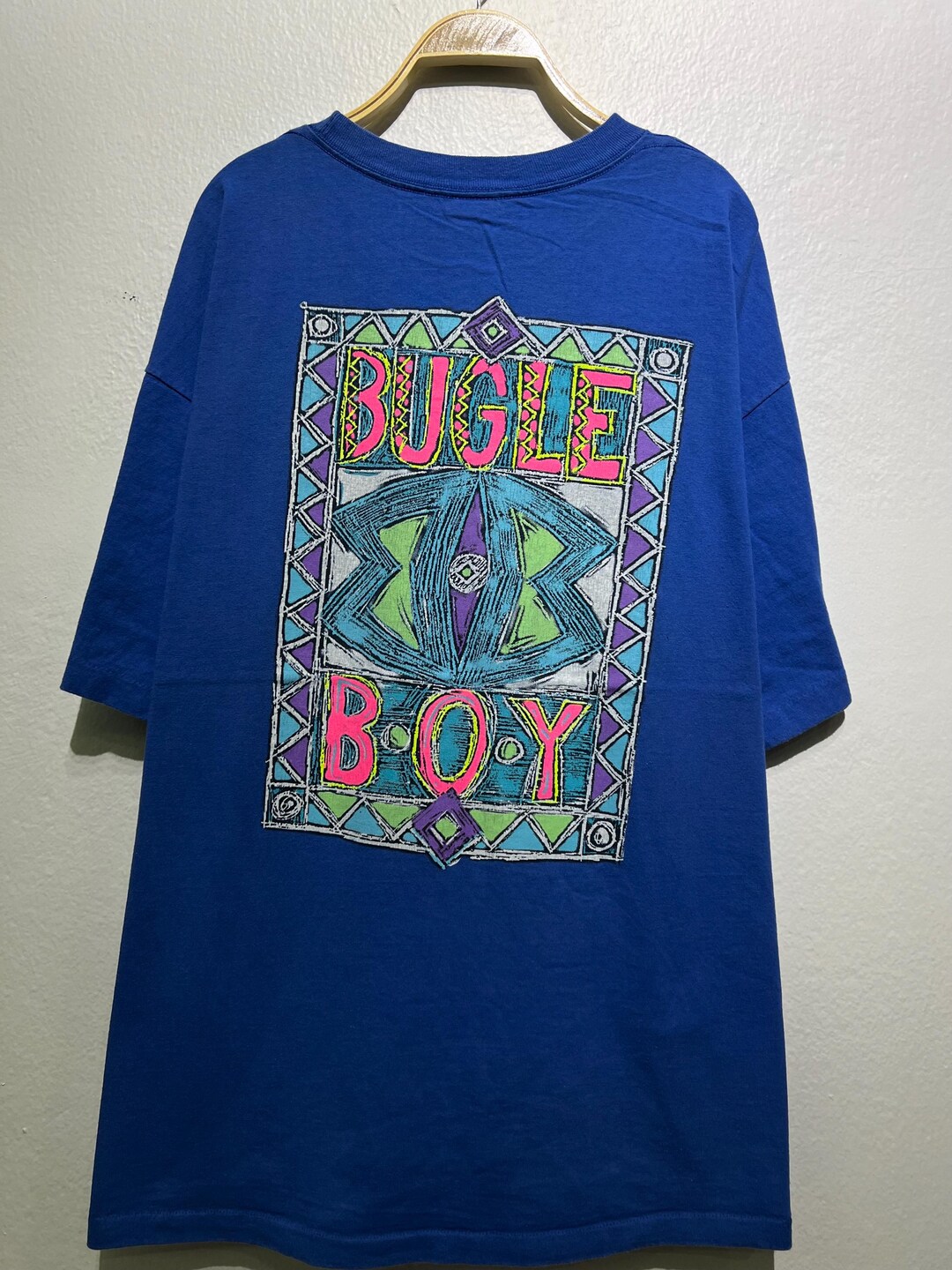 Vintage 1990s Bugle Boy Colorful Logo Graphic Surf Skate Streetwear T ...