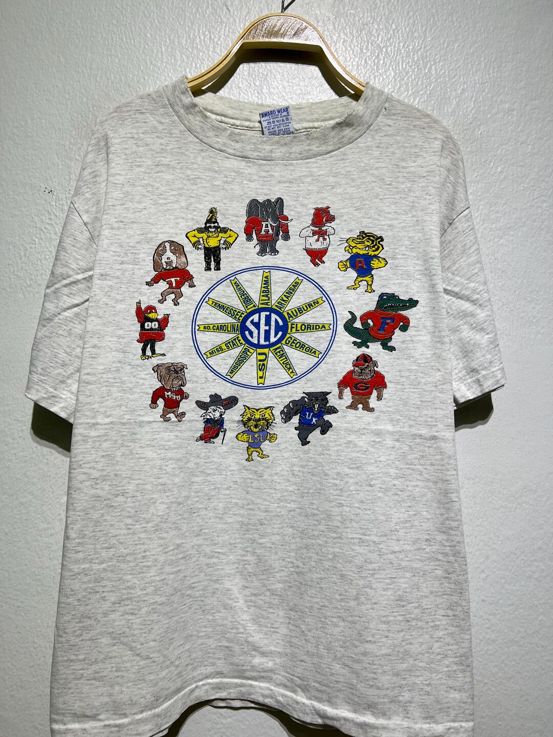 Vintage 90s SEC Mascots Shirt Southeastern Conference College Sports ...