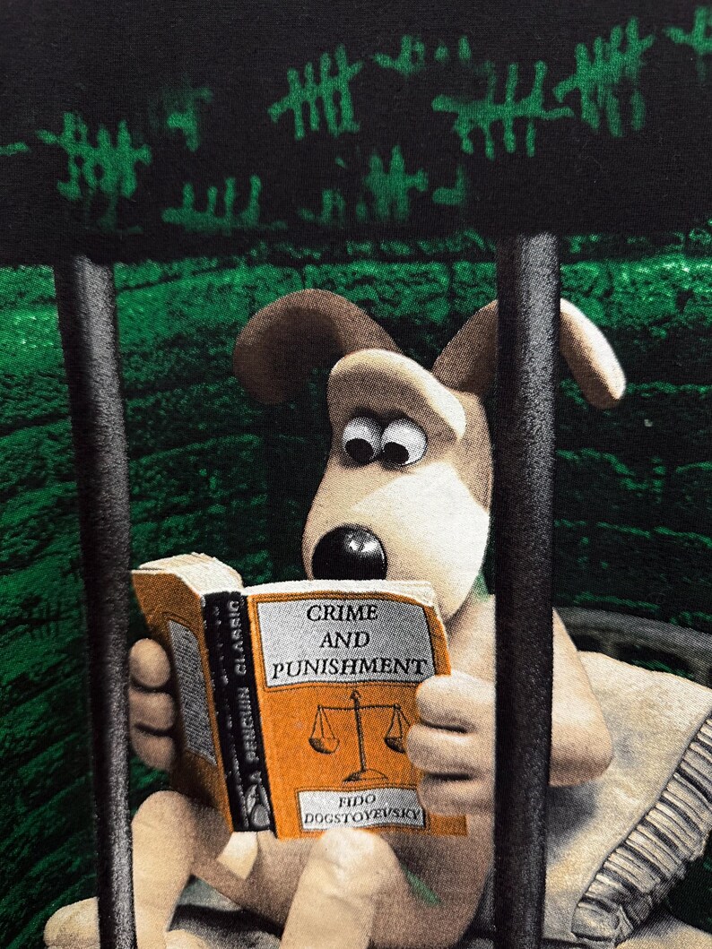 Vintage 80s Wallace & Gromit 1989 T Shirt Size L Gromit Gets Life ...