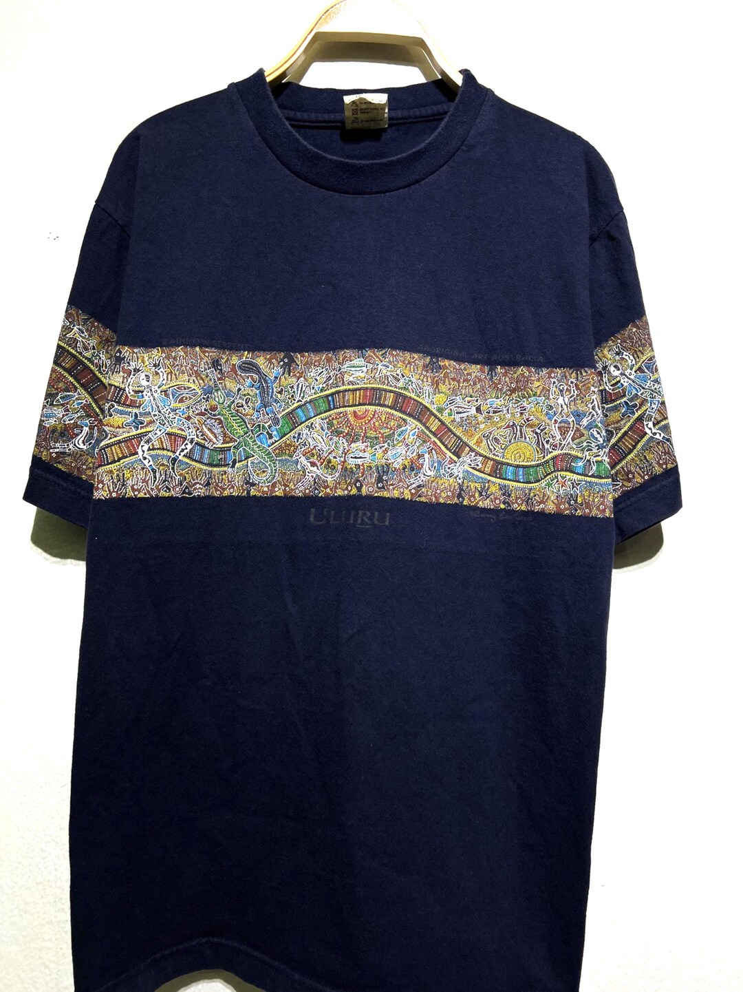 Vintage 90s Uluru Aboriginal Art Australia Indigenous Tribal Pattern ...