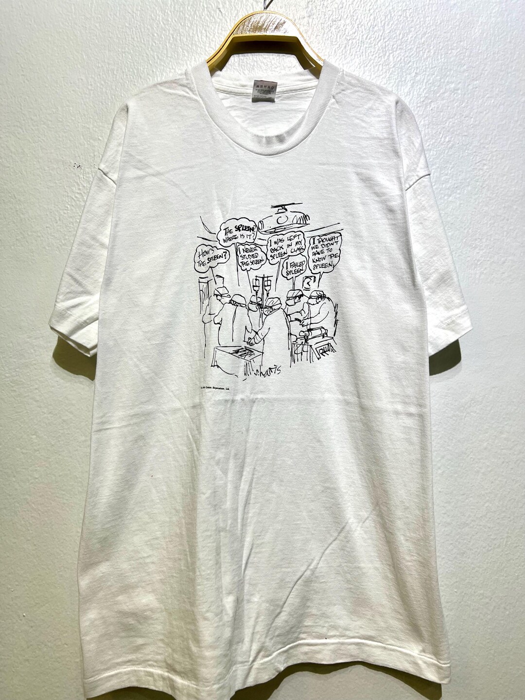 Vintage 90s Medical Student Spleen Humor T Shirt Size XL 1990 Anatomy ...