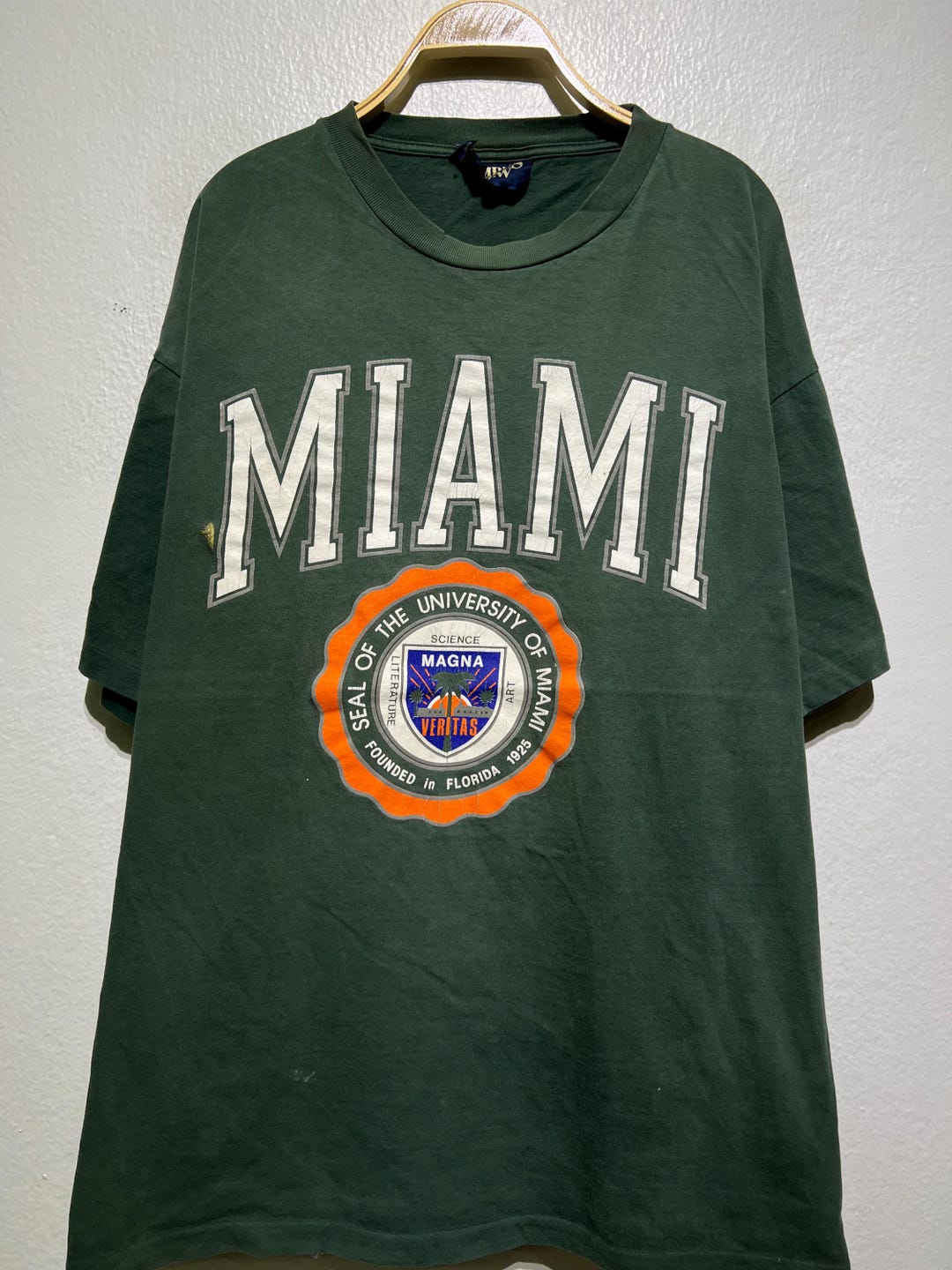 Vintage 90s University of Miami Seal T-shirt Collegiate Sportswear ...