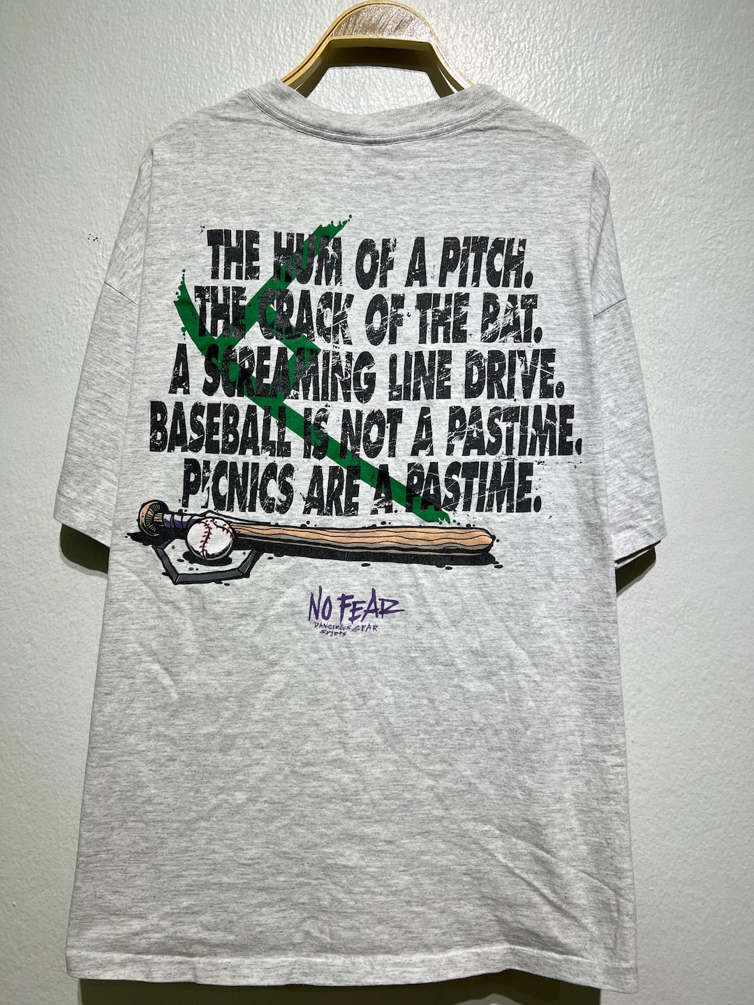 Vintage 90s No Fear Baseball Quote T-shirt Bold Statement Graphic ...