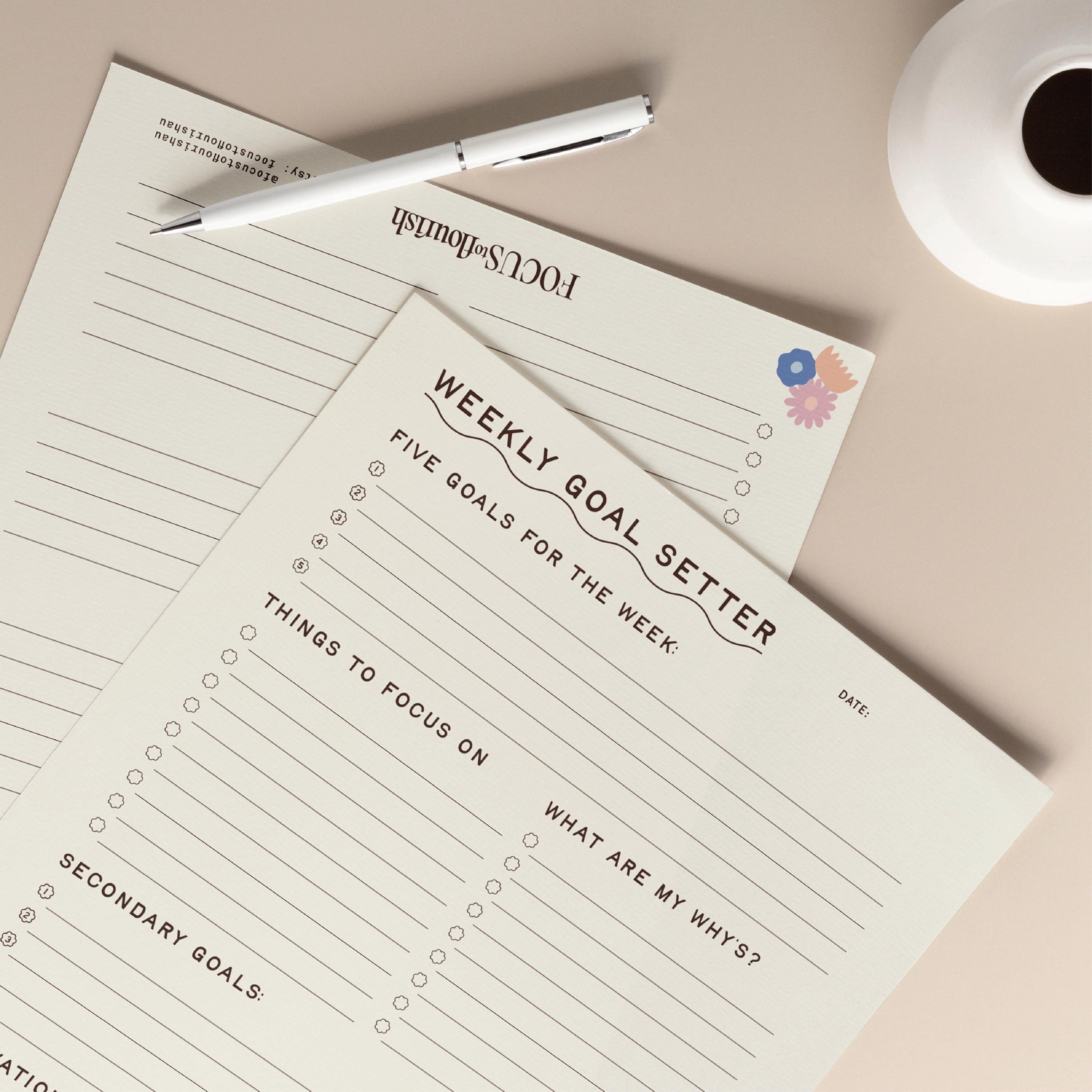 Weekly Goal Planner Printable, Weekly Printable Planner Template ...