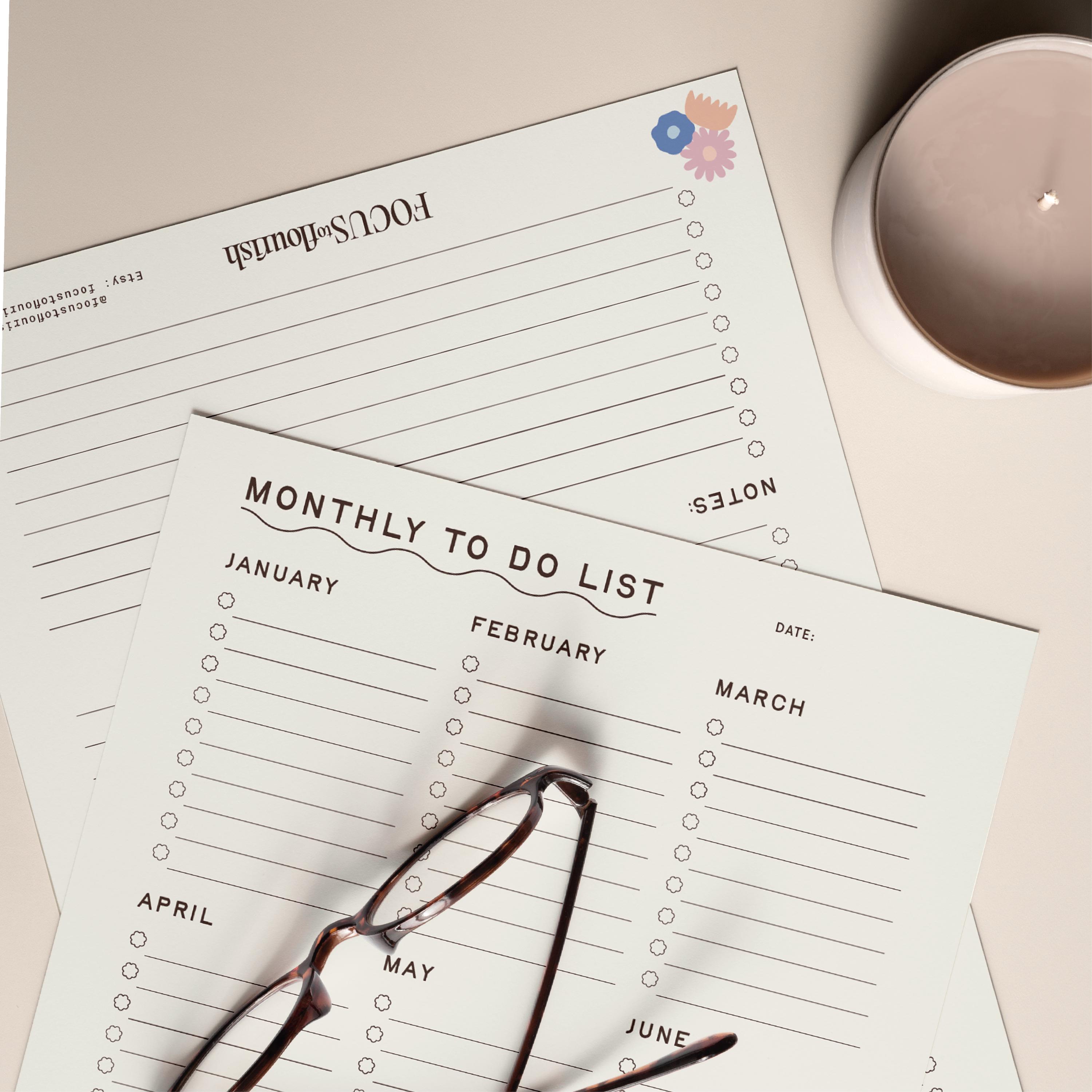 Monthly to Do List Printable, Monthly Printable Planner Template ...