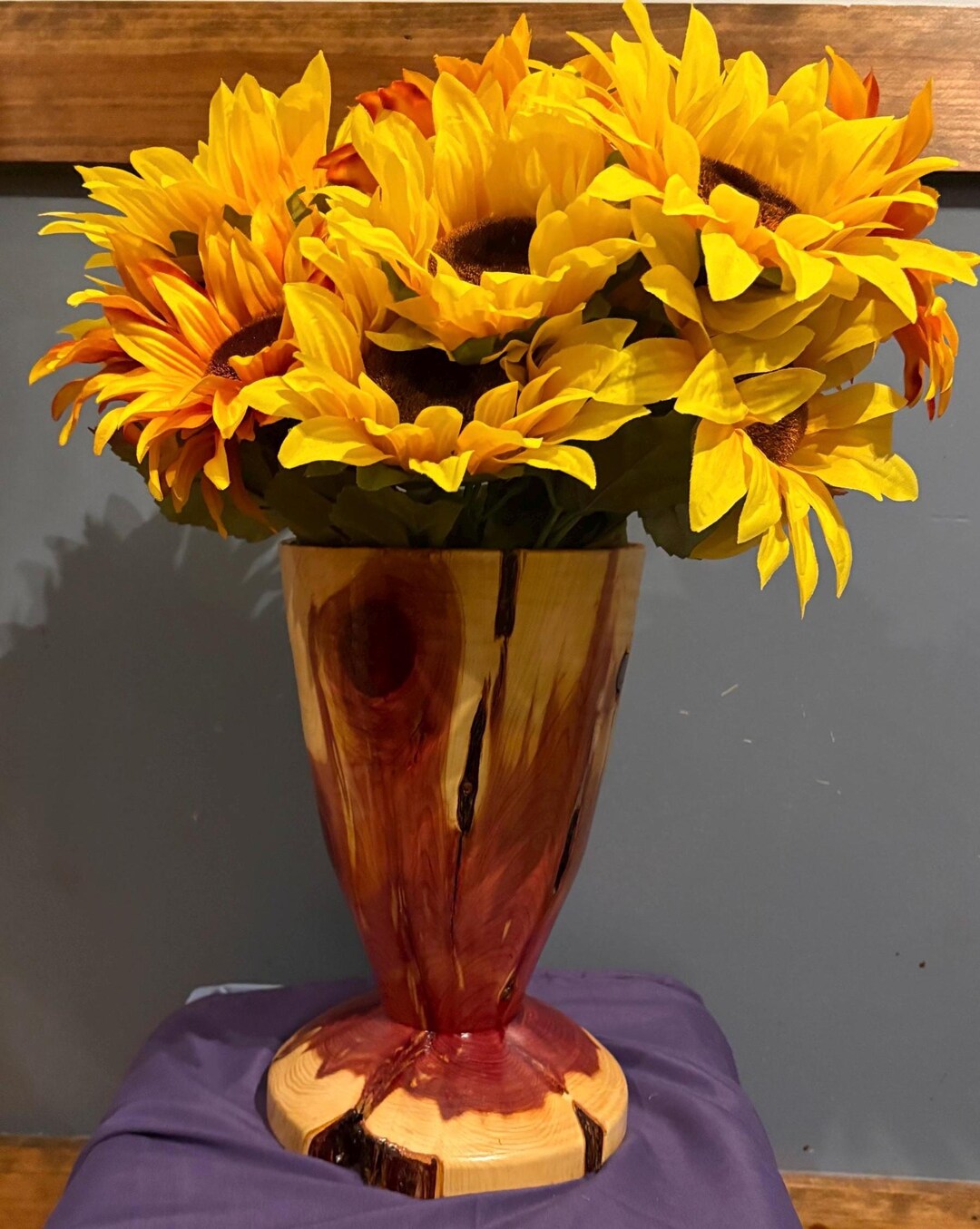 Hand Turned Vase “the Sunfire Bloom” - Etsy