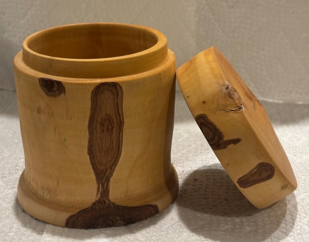 Hand Turned Round Wooden Storage Box - Etsy