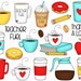 Teacher Fuel Coffee Clipart Set Hand Drawn Digital Clipart - Etsy
