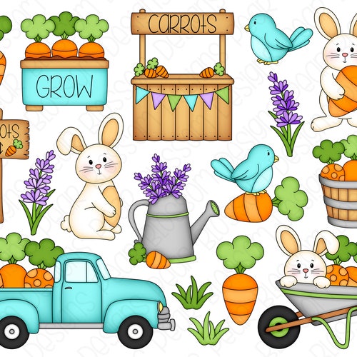 Easter Clipart Set Hand Drawn Digital Clipart Easter - Etsy