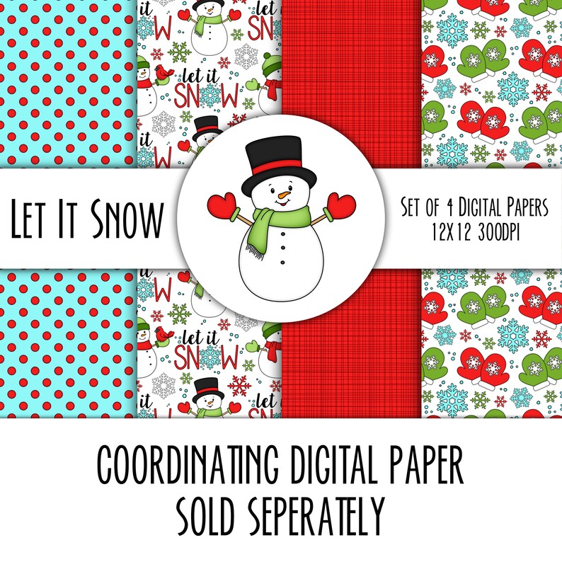 Winter Fun Hand Drawn Digital Clipart Set of 19 Snowman | Etsy