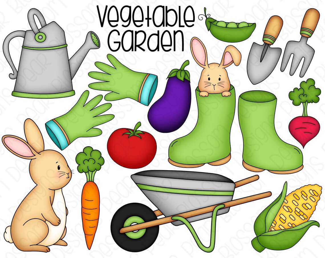 Vegetable Garden Hand Drawn Digital Clipart Set of 16 - Etsy