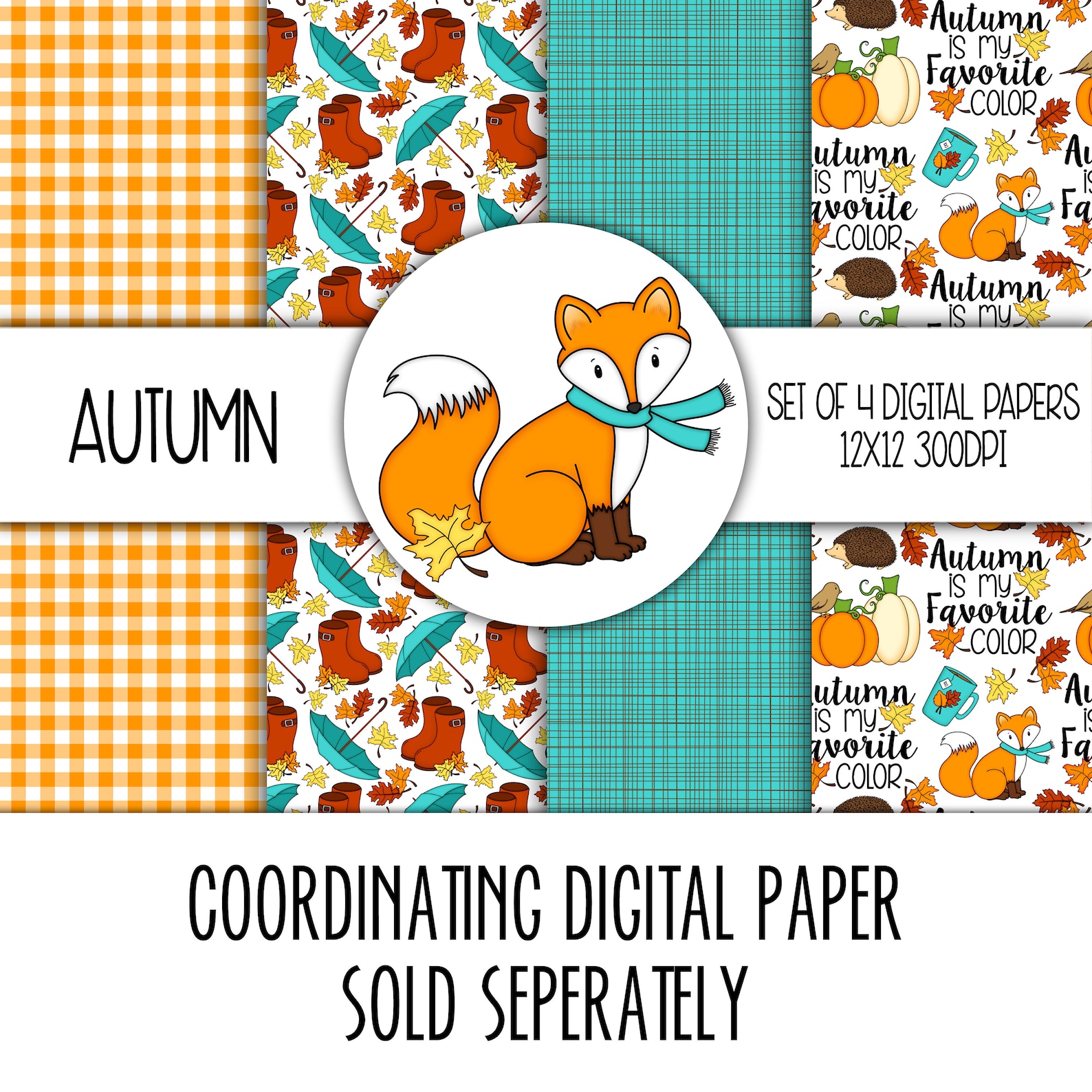 Autumn Hand Drawn Digital Clipart Set of 15 Autumn Fall | Etsy