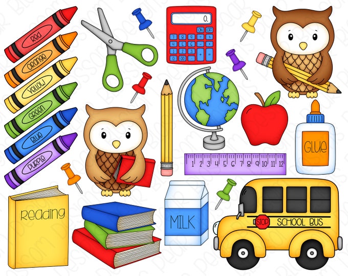 School Faces Clipart Set - Hand Drawn Digital Clipart - School Days ...