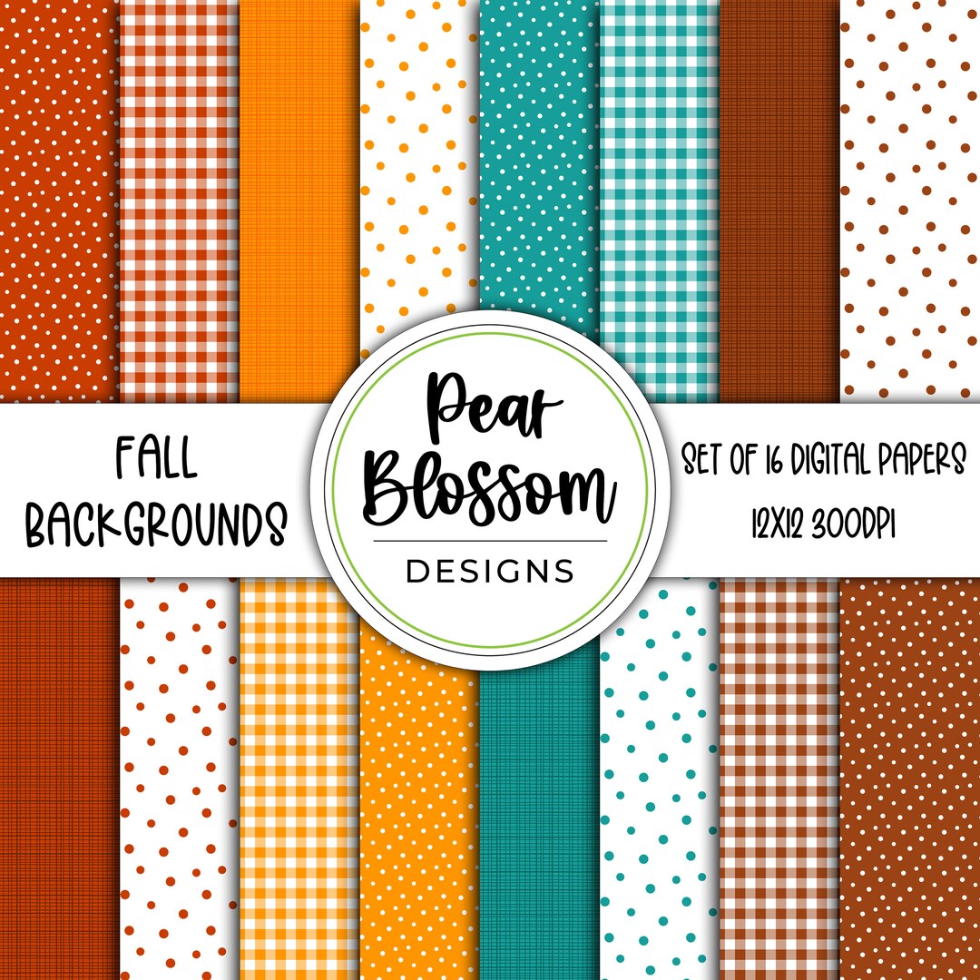 Fall Backgrounds Digital Scrapbook Paper 12x12 Pack - Set of 16 ...