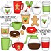 Gingerbread Latte Hand Drawn Digital Clipart Set of 20 Coffee, Latte ...