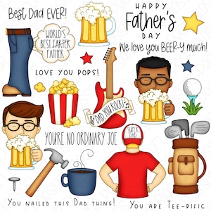 Father's Day Clipart Set - Hand Drawn Digital Clipart - Item# 9274 - Etsy