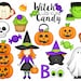 Halloween Trick or Treat Clipart Set - Hand Drawn Digital Clipart ...
