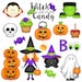 Halloween Trick or Treat Clipart Set - Hand Drawn Digital Clipart ...
