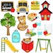 Back to School Digital Clipart - Set of 15 - School House, Playground ...