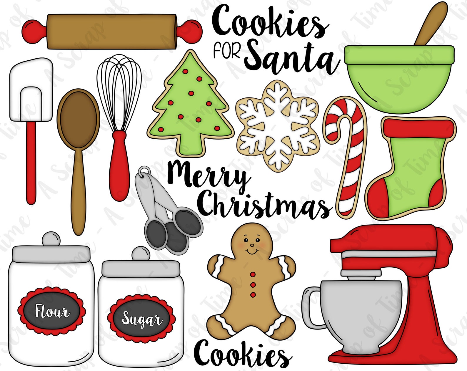 Christmas Cookies Hand Drawn Digital Clipart Set of 18 | Etsy