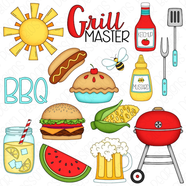 Summer Bbq Clipart - Etsy