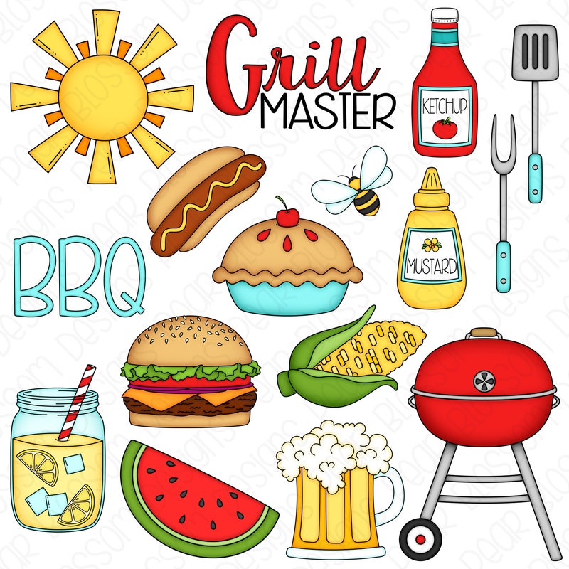 Summer Bbq Clipart - Etsy