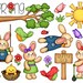 Spring Bunnies Hand Drawn Digital Clipart - Set of 19 - Instant ...
