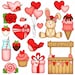 Valentine's Day Hand Drawn Digital Clipart Set of 17 Instant Download ...