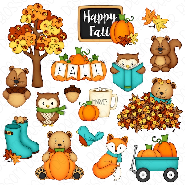 Fall Owl Clipart - Etsy