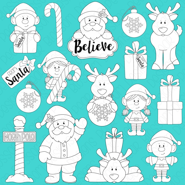 Christmas Digi Stamp - Etsy